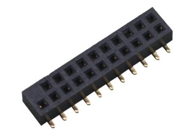 China Two Row 22 Pin Female Header Connector 1.27mm Pitch SMT Type Black Color for sale