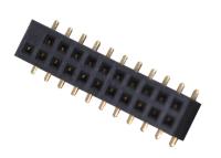 China Two Row 22 Pin Female Header Connector 1.27mm Pitch SMT Type Black Color for sale