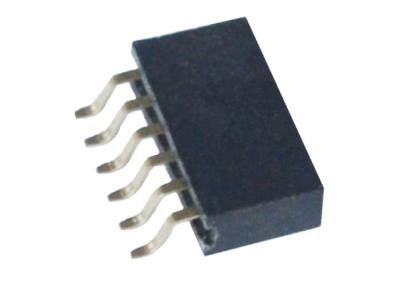 China Single / Double Row Female Header 1.27mm 6 Pin Connector Horizontal SMT Type for sale