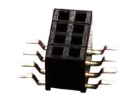 China 8 Pin Female Header Connector 1.27mm X 3.4mm Single Row SMT Type Black for sale