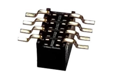 China 8 Pin Female Header Connector 1.27mm X 3.4mm Single Row SMT Type Black for sale