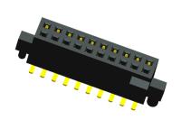 China 1.27 mm Female Header Connector Double Row 20 Pin Black With Side Column for sale
