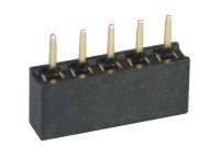 China 2mm Pitch Female Header Connector Single Row 5 Pin Black Straight Type for sale