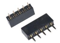 China 2mm Pitch Female Header Connector Single Row 5 Pin Black Straight Type for sale