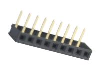 China 90 Degree SMT Female Header Connector Single Row Black 2.0mm Through Hole for sale