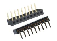 China 90 Degree SMT Female Header Connector Single Row Black 2.0mm Through Hole for sale