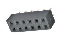 China Double Row Female Header Connector 2.54mm 180 Degree PA9T Gold Flash for sale