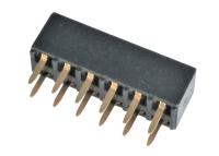 China Double Row Female Header Connector 2.54mm 180 Degree PA9T Gold Flash for sale
