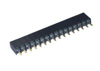 China 16 Pin Round Female Pin Header 2.54mm Pitch Single Row Straight Type Black for sale