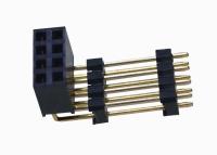 China 2.54mm Right Angle Female Header Dual Row Pin Connector Three Plastic for sale
