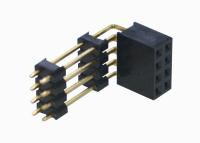China 2.54mm Right Angle Female Header Dual Row Pin Connector Three Plastic for sale