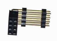 China 2.54mm Right Angle Female Header Dual Row Pin Connector Three Plastic for sale