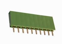 China Straight Double Row Header Connector Green 2.54 Mm Female Header 10 Pin for sale