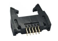 China Fireproof 2.54mm Shrouded Header Connector 10 Pin Vertical Trough Hole for sale