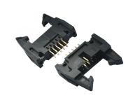 China Fireproof 2.54mm Shrouded Header Connector 10 Pin Vertical Trough Hole for sale
