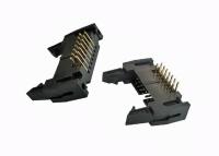 China 2.54mm Right Angle Pin Header 14 Pin Shrouded Connector Trough Hole 500V for sale
