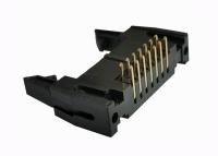 China 2.54mm Right Angle Pin Header 14 Pin Shrouded Connector Trough Hole 500V for sale