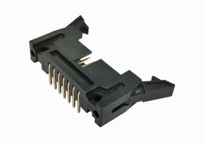 China 2.54mm Right Angle Pin Header 14 Pin Shrouded Connector Trough Hole 500V for sale
