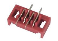 China 1.27 Mm Idc Connector Red Female Header 4 Pin 500AC Withstanding Voltage for sale