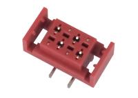China 1.27 Mm Idc Connector Red Female Header 4 Pin 500AC Withstanding Voltage for sale