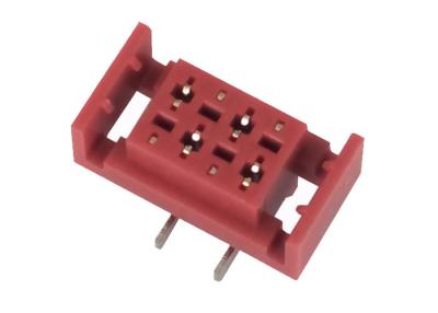 China 1.27 Mm Idc Connector Red Female Header 4 Pin 500AC Withstanding Voltage for sale