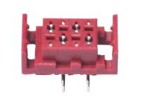 China 1.27 Mm Idc Connector Red Female Header 4 Pin 500AC Withstanding Voltage for sale
