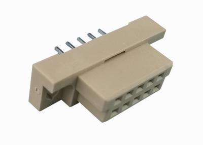 China 180 Degree DIN 41612 Connector Two Row Header 2x5 Pin Brass Contact Material for sale