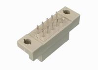 China 180 Degree DIN 41612 Connector Two Row Header 2x5 Pin Brass Contact Material for sale