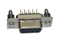 China 9 Pin DB D SUB Circuit Board Pin Connectors Double Row Black PBT Material for sale
