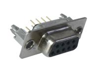 China 9 Pin DB D SUB Circuit Board Pin Connectors Double Row Black PBT Material for sale