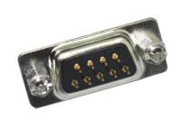 China 9 Pin DB D SUB Circuit Board Pin Connectors Double Row Black PBT Material for sale