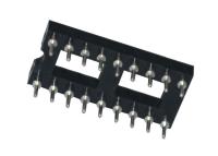 China Round Hole 2.54mm IC Socket 18P Straight Pin Header Connector 180 Degree for sale