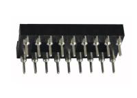 China Round Hole 2.54mm IC Socket 18P Straight Pin Header Connector 180 Degree for sale