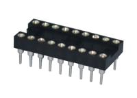 China Round Hole 2.54mm IC Socket 18P Straight Pin Header Connector 180 Degree for sale