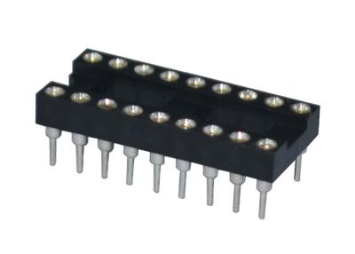 China Round Hole 2.54mm IC Socket 18P Straight Pin Header Connector 180 Degree for sale