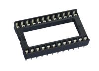 China Black IC Socket DIP Square Hole Row Of Pitch 15.24mm PCB Board Connector for sale