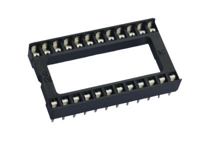 China Black IC Socket DIP Square Hole Row Of Pitch 15.24mm PCB Board Connector for sale