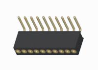 China 16 Pin Black Round Female Header Connector 1.27mm Single Row Right Angle for sale