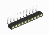 China 16 Pin Black Round Female Header Connector 1.27mm Single Row Right Angle for sale