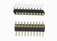 China 16 Pin Black Round Female Header Connector 1.27mm Single Row Right Angle for sale