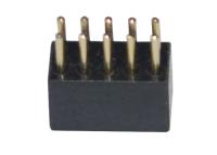 China Straight Black Round Female Pin Header Connector 1.27mm Dual Row 180 Degree for sale