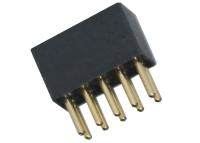 China Straight Black Round Female Pin Header Connector 1.27mm Dual Row 180 Degree for sale