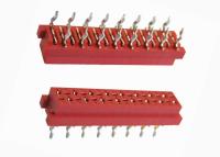 China PBT Red Insulation Displacement Connector 16 Pin Female Header 2.54mm Pitch for sale
