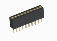 China PCB Single Row Female Header 1.27mm Pitch Straight 2 AMP Current Rating for sale