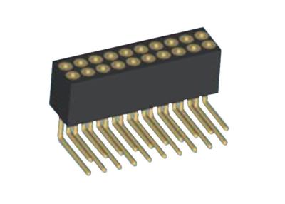 China 1.27mm Double Row Female Header Right Angle PCB Board Connector 20 Pin for sale