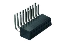 China 1.27mm Double Row Female Header Right Angle PCB Board Connector 20 Pin for sale