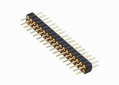 China Pcb Connectors DIP Male Round Female Pin Header 2.0mm Pitch Dual Row Brass Contact Material for sale