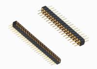 China Pcb Connectors DIP Male Round Female Pin Header 2.0mm Pitch Dual Row Brass Contact Material for sale