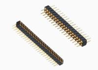 China Straight Black Female Pin Header Connector 2.54 Mm Dual Row 180 Degree for sale