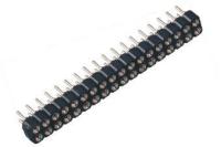 China Straight Black Female Pin Header Connector 2.54 Mm Dual Row 180 Degree for sale